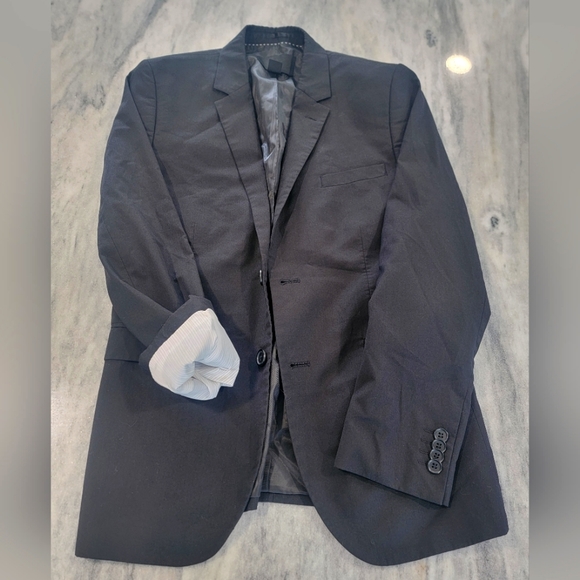 H&M | Suits & Blazers | 36r Mens Hm Casual Blazer Jet Black 2 Button ...